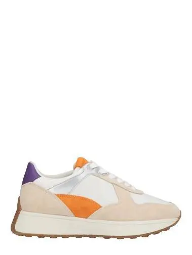 Geox Leather And Textile Low-top Sneakers - White