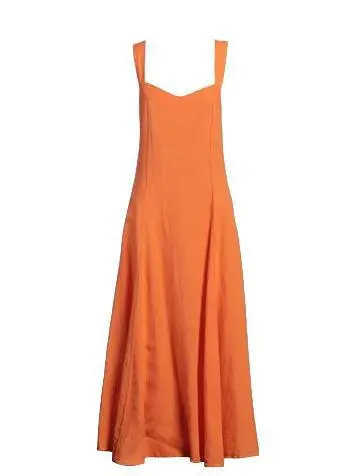 120% Lino Maxi Linen Dress - Mandarin