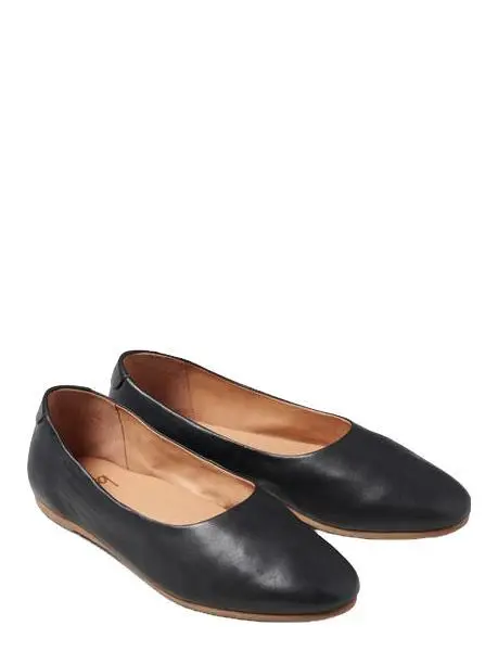 Beek Swiftlet Leather Ballet Slipper - Black