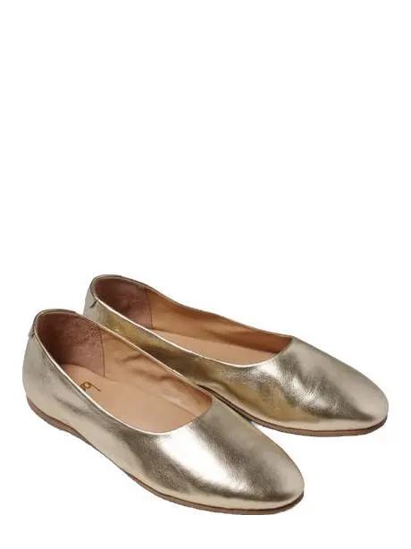 Beek Swiftlet Leather Ballet Slipper - Gold