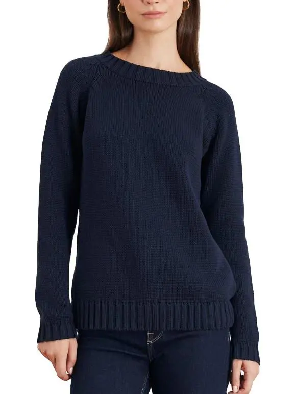PANEROS CLOTHING Aspen Cotton Crewneck Sweater - Midnight Navy