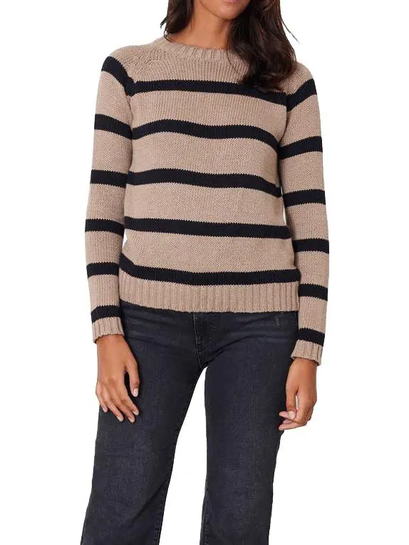 PANEROS CLOTHING Sloane Stripe Crewneck Sweater - Mocha Stripe