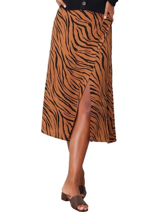 PANEROS CLOTHING Avery A-line Midi Skirt - Zebra Spice
