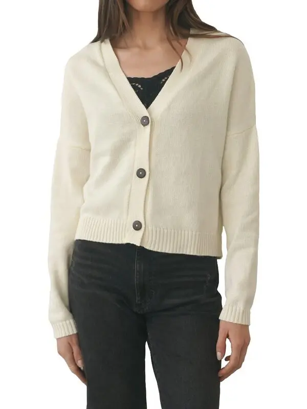 PANEROS CLOTHING Diana Cropped Cardigan - Oat Milk