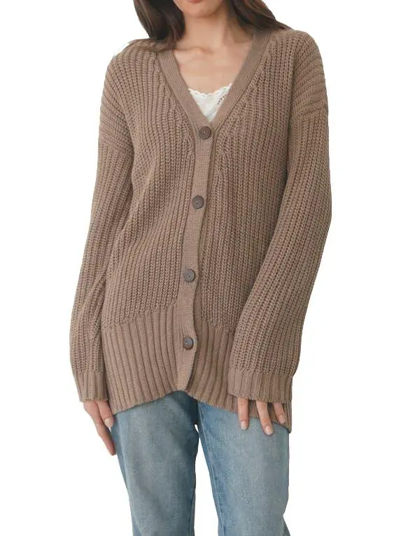 PANEROS CLOTHING Emily Long Cotton Cardigan - Mocha