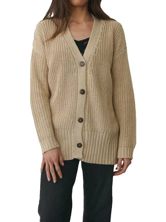 PANEROS CLOTHING Emily Long Cotton Cardigan - Sand