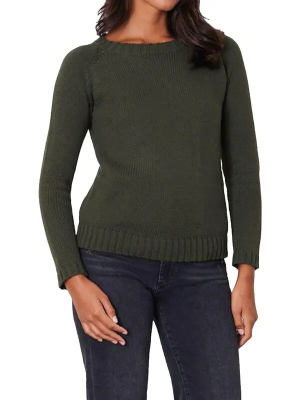 PANEROS CLOTHING Sloane Cotton Crewneck Sweater - Forest Green