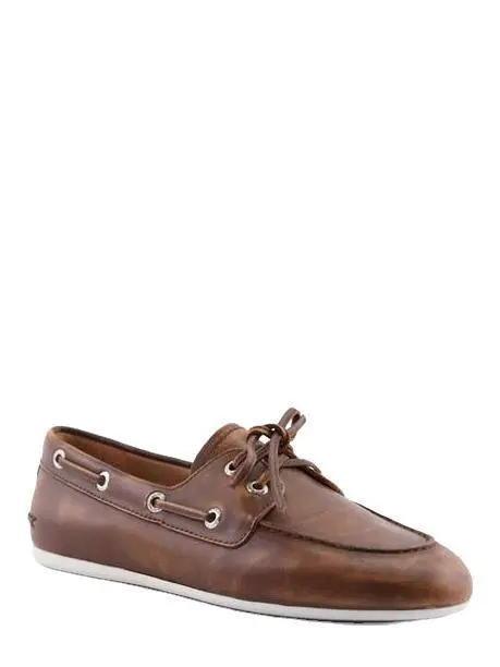 Sperry Slim Boat Shoe - Tan Leather Distress