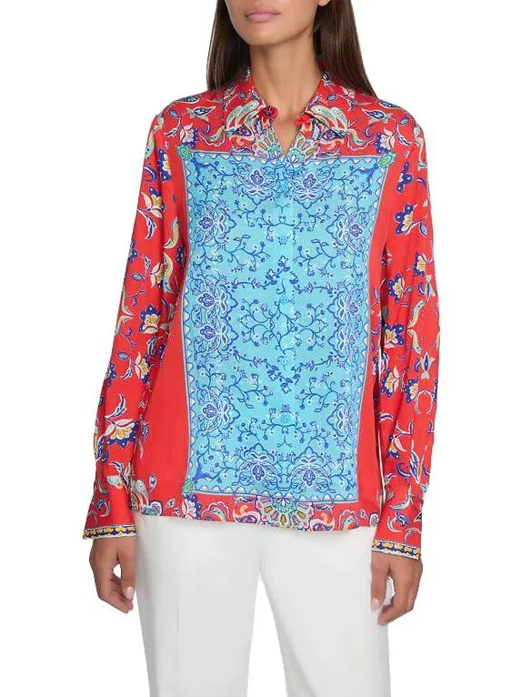 Elie Tahari Haven Isle Of Capri Printed Silk Shirt - Isle Of Capri Print