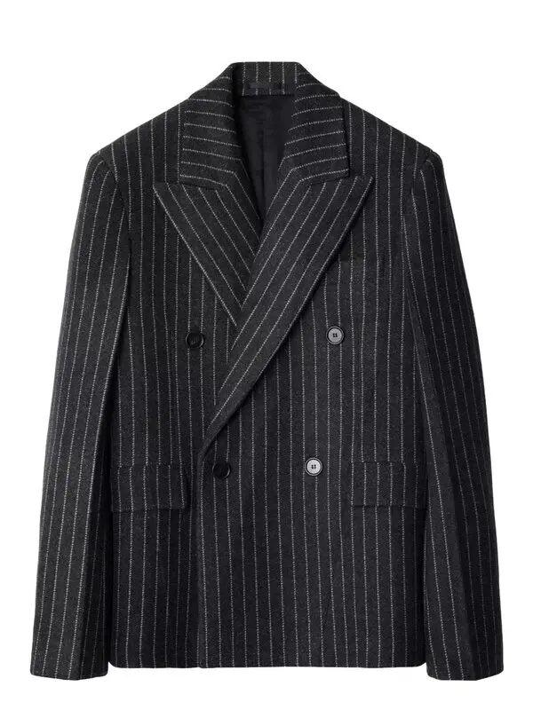 Burberry Pinstripe Double-breasted Blazer - Black