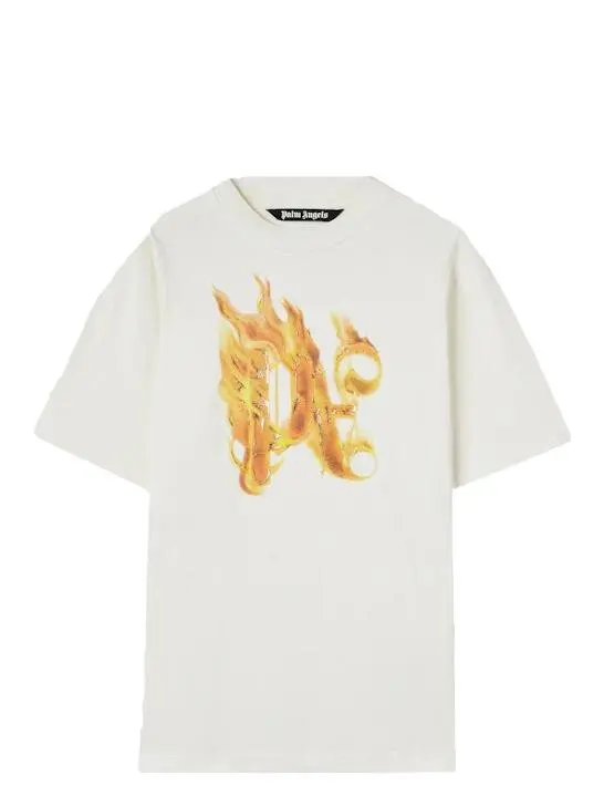 Palm Angels Burning Logo T-shirt - White