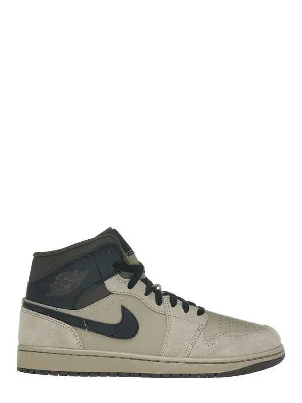 JORDAN 1 Mid Sneakers - Khaki/black/baroque Brown