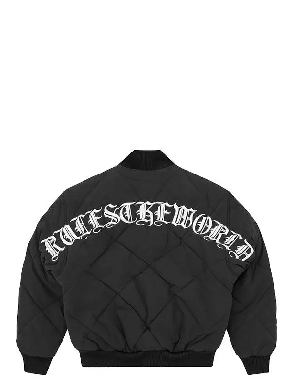 CORTEIZ Olde English Quilted Bomber Jacket - Black