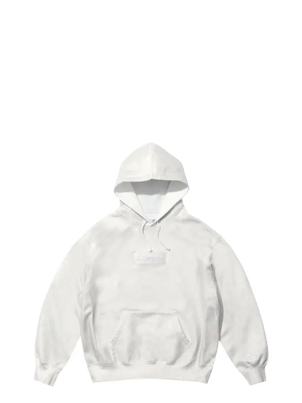 Supreme X Mm6 Maison Margiela Foil Box Logo Hooded Sweatshirt - White
