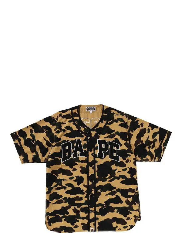 A BATHING APE 1st Camo Baseball Shirt - Yellow