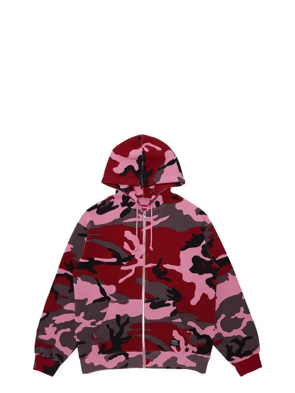 Supreme Hooded Zip-up Thermal Top - Pink
