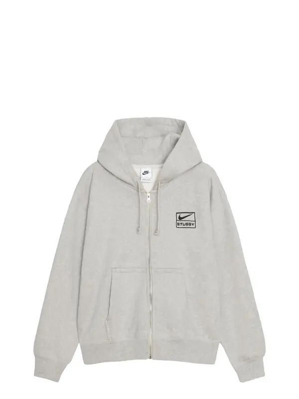 StÜssy X Nike Fleece Zip Up Hoodie - Grey