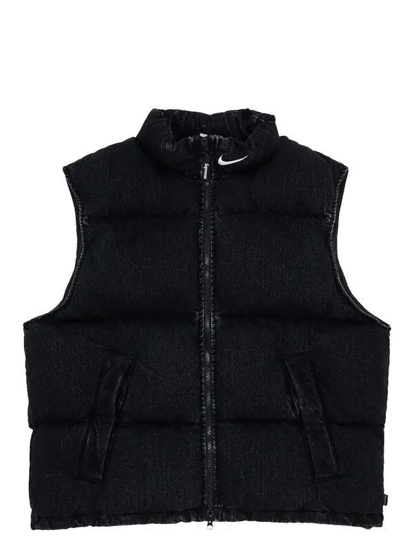 Supreme X Nike Denim Puffer Vest - Black