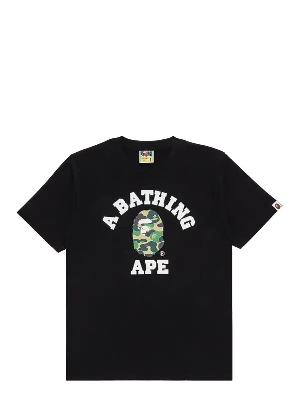 A BATHING APE Abc Camo College Tee /green - Black