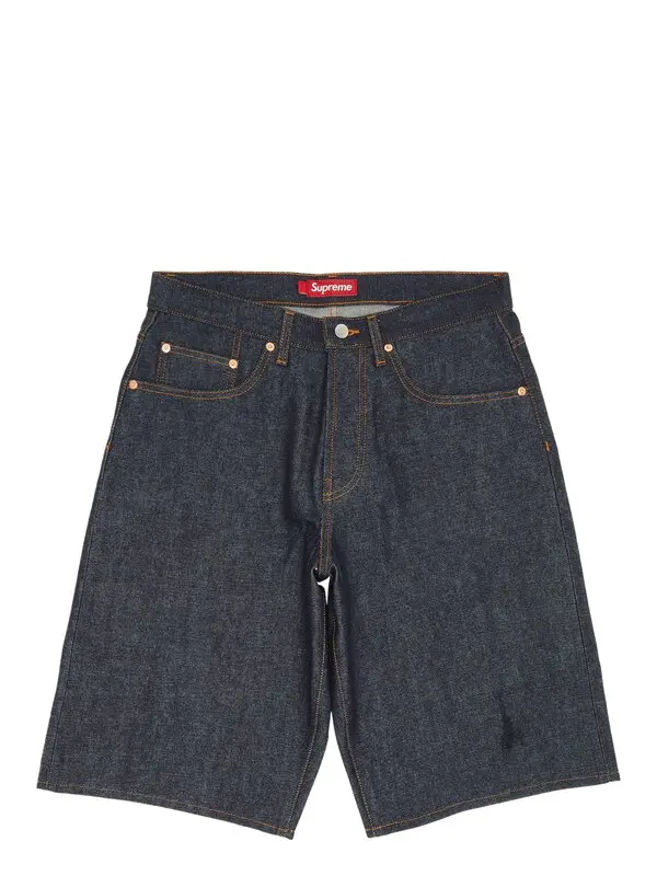 Supreme Rigid Baggy Selvedge Denim Short - Blue