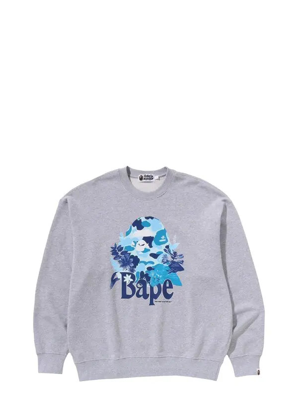 BAPE Floral Ape Head Crewneck - Grey