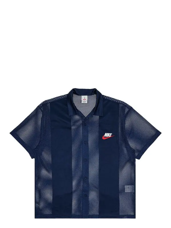 Supreme X Nike Mesh Short-sleeve Shirt 'navy - Blue