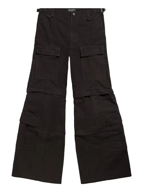 Balenciaga Flared Cargo Pants - Black