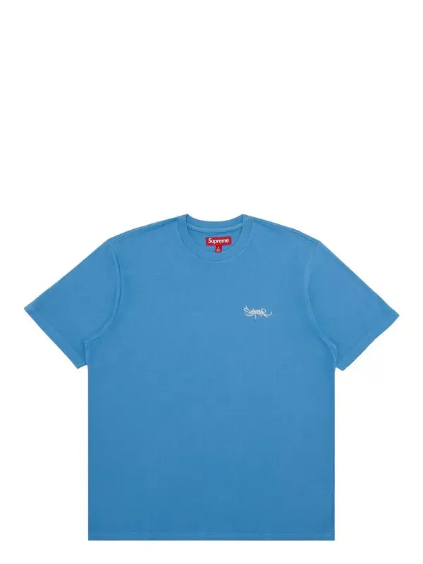 Supreme Washed Tag Short-sleeve Top 'light Royal - Blue