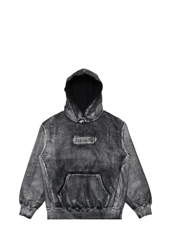 Supreme X Mm6 Maison Margiela Foil Box Logo Hooded Sweatshirt - Black