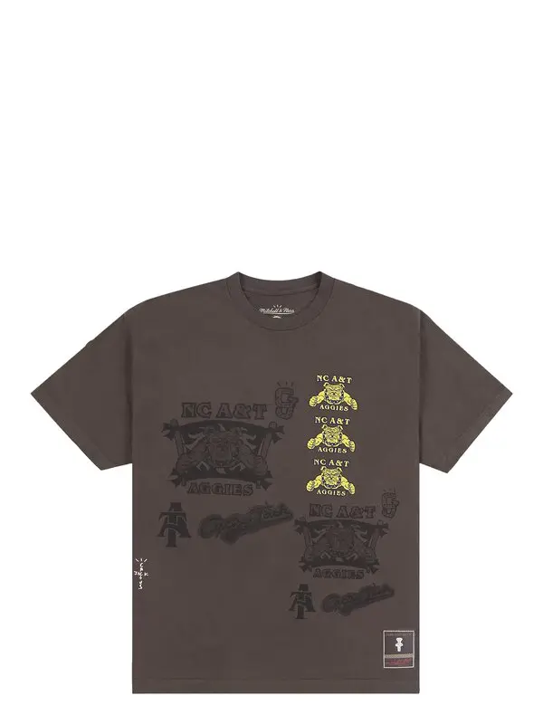 CACTUS JACK BY TRAVIS SCOTT X Mitchell & Ness North Carolina A&t University Seal Tee - Brown