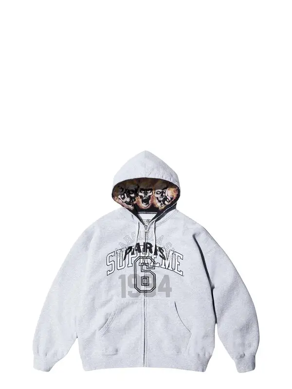 Supreme X Mm6 Maison Margiela Zip Up Hooded Sweatshirt - Grey