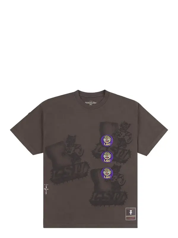 CACTUS JACK BY TRAVIS SCOTT X Mitchell & Ness Louisiana State University Seal Tee - Brown