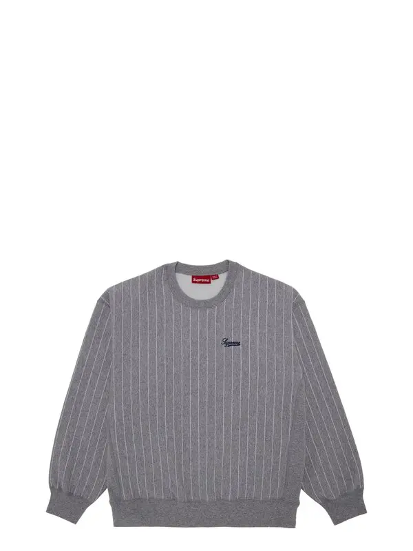 Supreme Pinstripe Crewneck 'heather - Grey