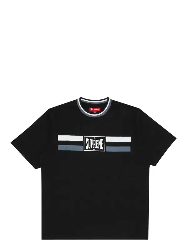 Supreme Warm Up Stripe Short-sleeve Top - Black