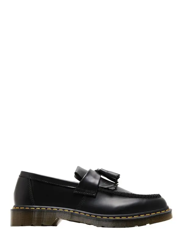 Dr. Martens Leather Tassel Loafer With Yellow Stitching - Black