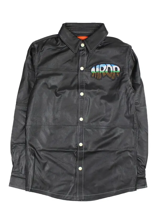 WHO DECIDES WAR BY EV BRAVADO Mrdr Leather Work Shirt - Black