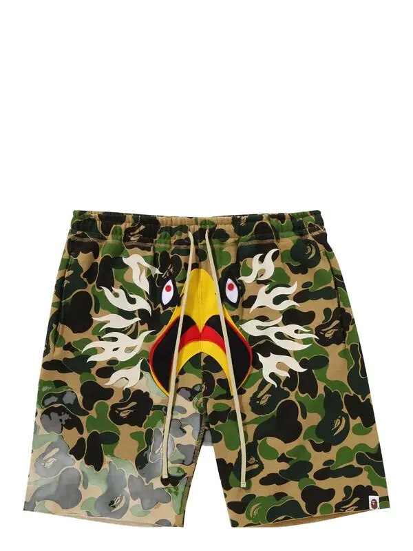 BAPE X Readymade Abc Camo Eagle Wide Sweat Shorts - Green