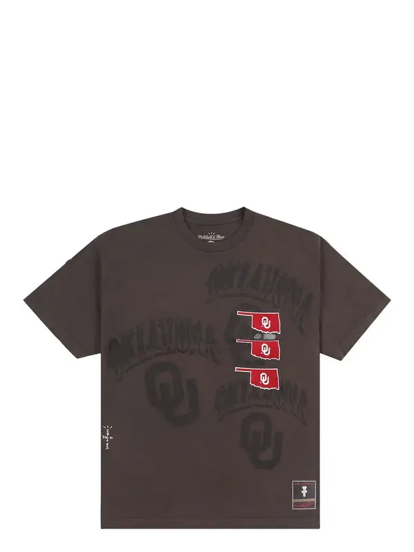 CACTUS JACK BY TRAVIS SCOTT X Mitchell & Ness University Of Oklahoma Seal Tee - Brown
