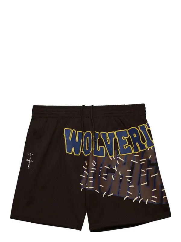 CACTUS JACK BY TRAVIS SCOTT X Mitchell & Ness University Of Michigan Shorts - Brown