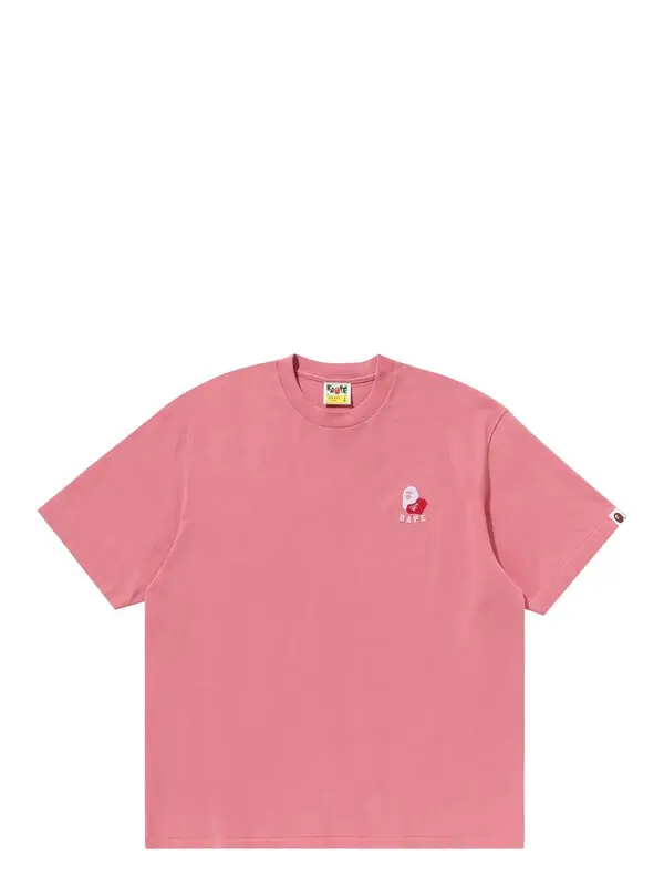 A BATHING APE Ape Head 2 Point Relaxed Fit Tee - Pink