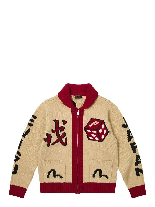 PALACE X Evisu Dice Cowichan Knit - Cream