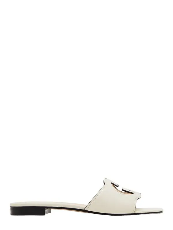 Gucci Interlocking G Cut-out Slide Sandal - White