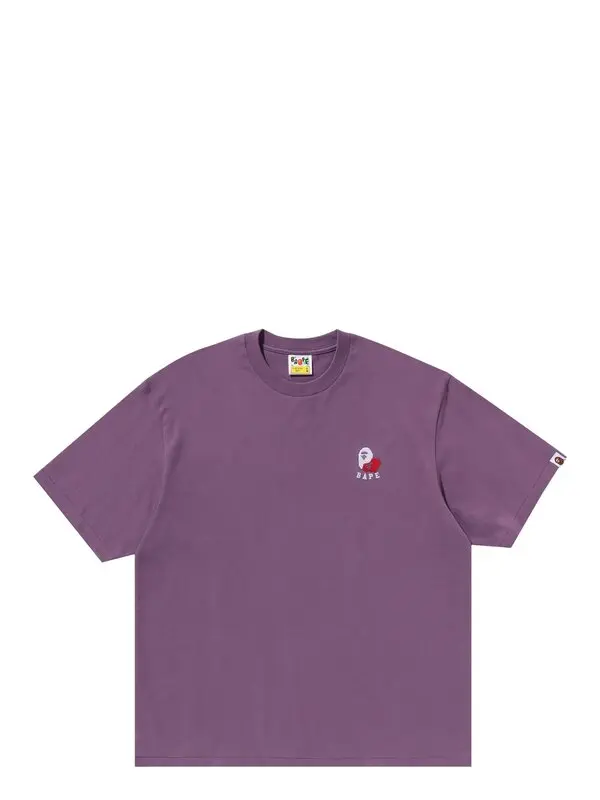 A BATHING APE Ape Head 2 Point Relaxed Fit Tee - Purple