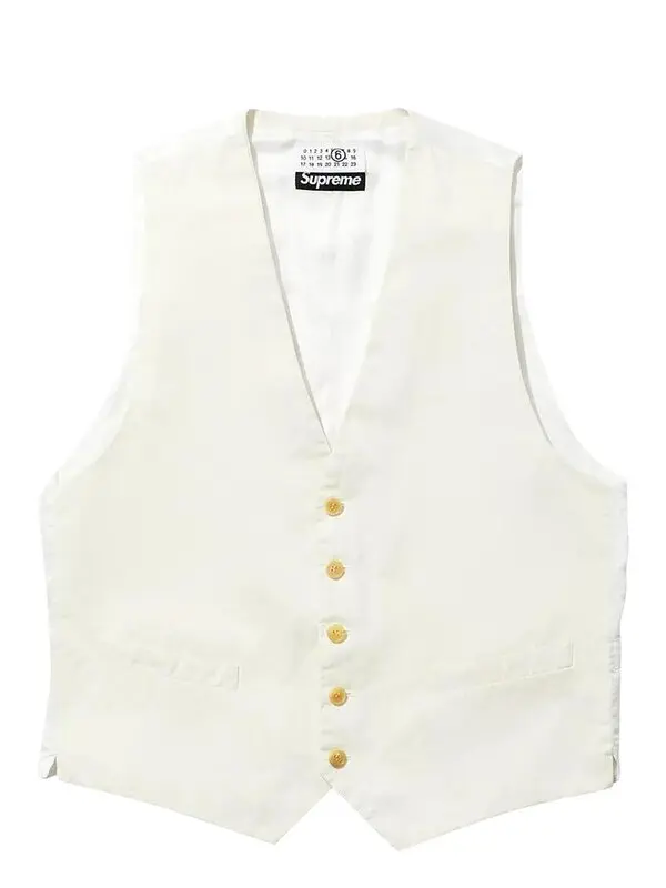 Supreme X Mm6 Maison Margiela Washed Cotton Suit Vest - Cream