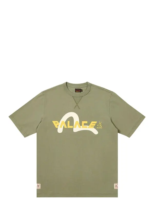 PALACE X Evisu Logo T-shirt 'olive - Green