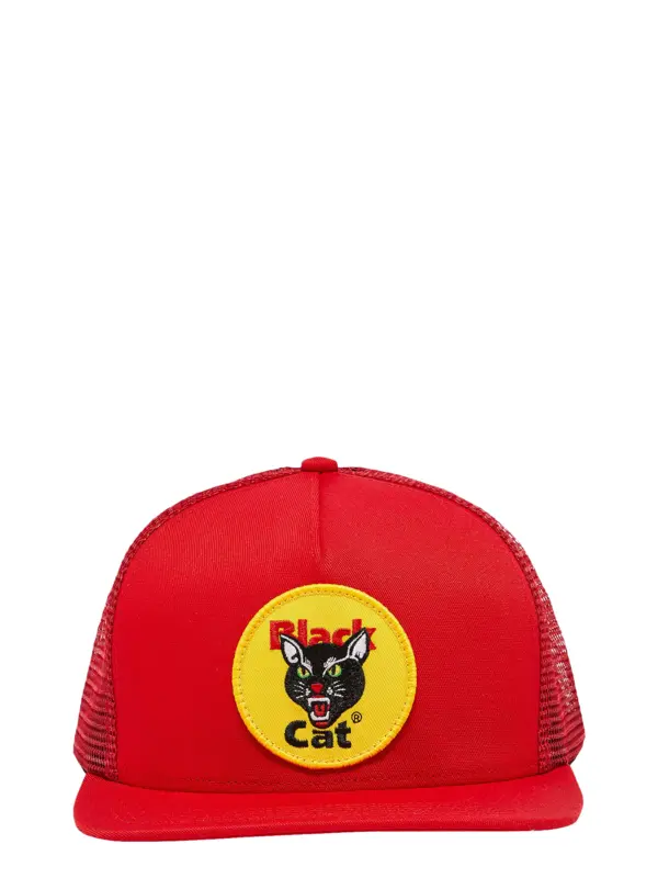 Supreme Black Cat Mesh Back 5-panel Cap - Red
