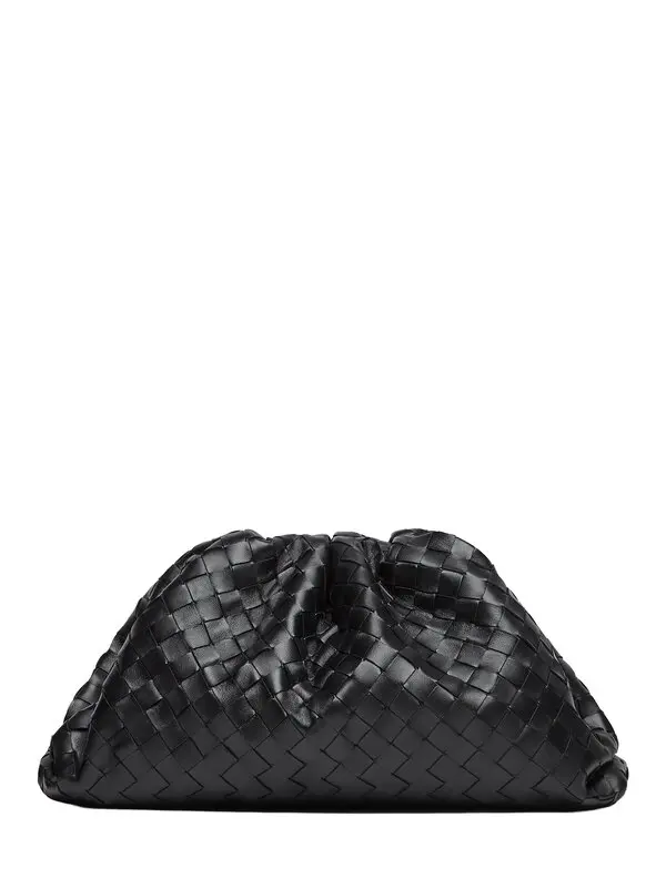 BOTTEGA  VENETA Bottega Veneta Intrecciato Leather Pouch - Black