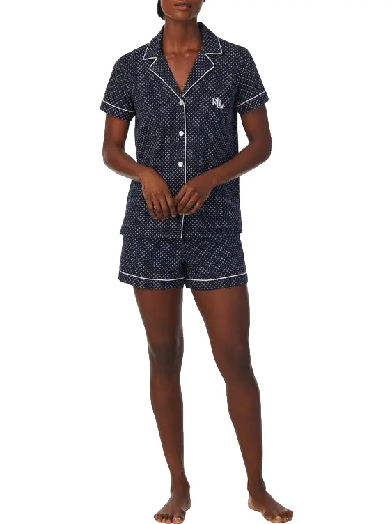 Ralph Lauren Print Short Pajamas - Navy Dots