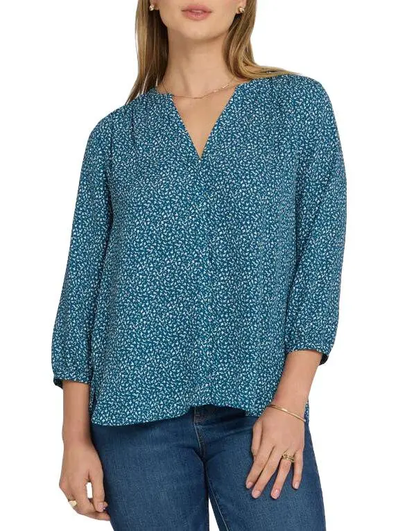 NYDJ Pintuck Top - Dune Ditsy