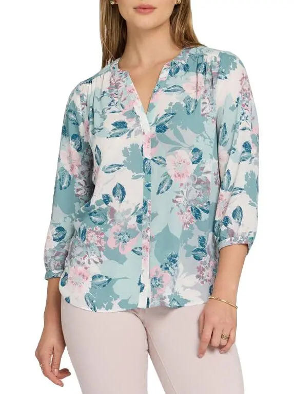 NYDJ Pintuck Top - Floral Mosaic